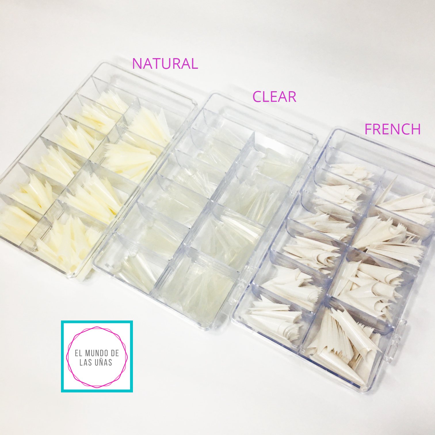 CAJA CON TIPS "ESTILETO NATURAL" 500U